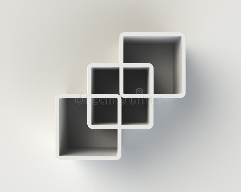 Modern White Abstract Book Shelf on the Wall Stock Illustration ...