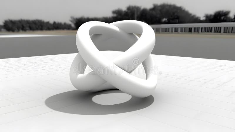 Modern White Abstract Sculpture in Outdoor Setting Stock Illustration ...