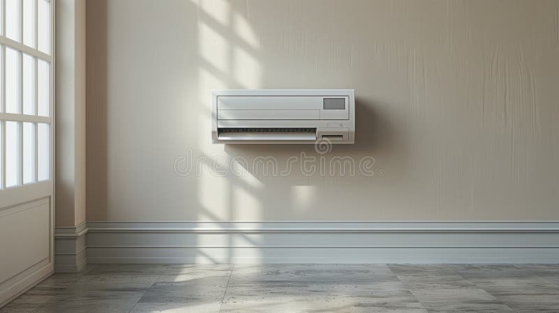 Modern White Air Conditioner Unit Mounted on Interior Wall Stock Image ...