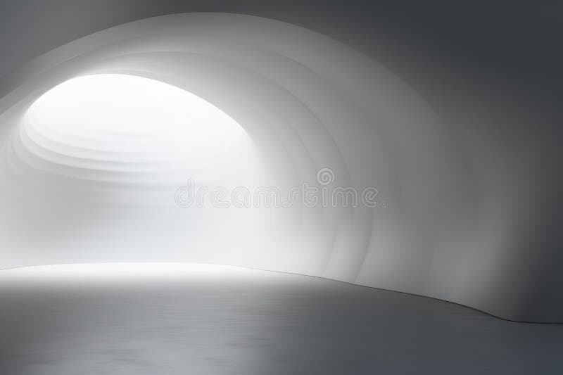Modern White Architectural Tunnel, Minimalist Design. Stock Photo ...