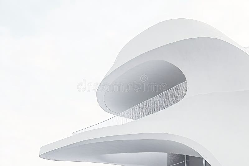 Modern White Architecture Showing Abstract Shapes and Curves Stock ...