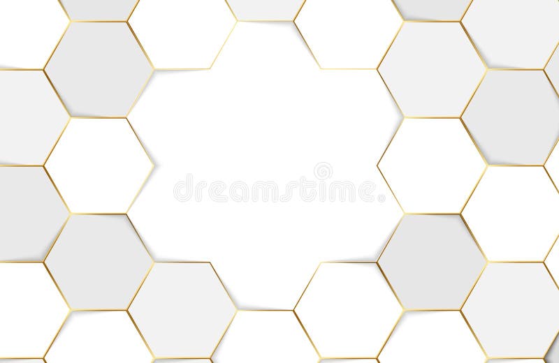 Modern White Background Textured with Abstract Hexagon Pattern Stock ...