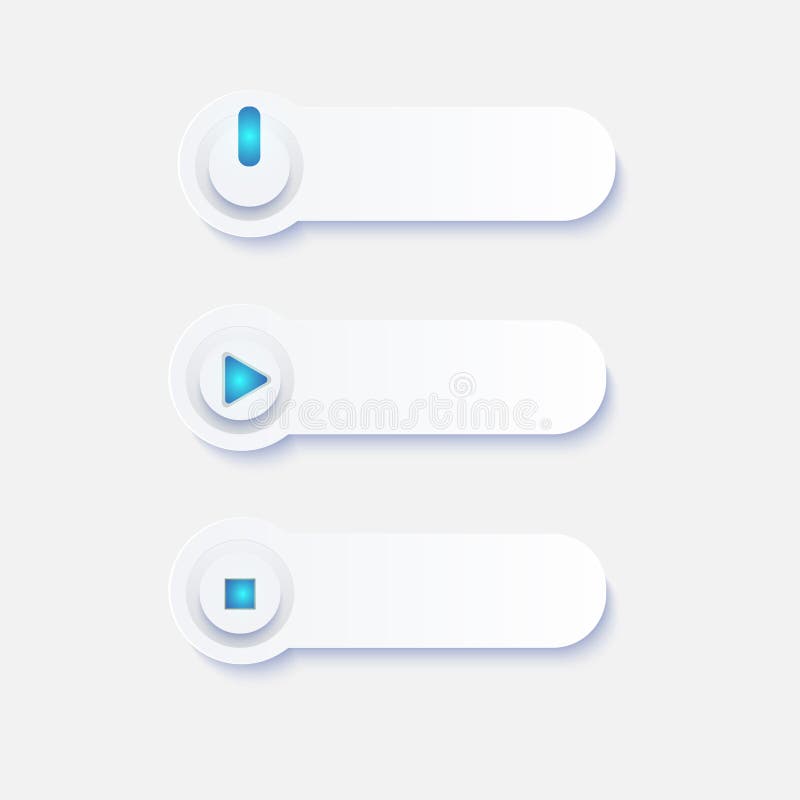 Modern White Banner with Button and Neon Light Stock Illustration ...
