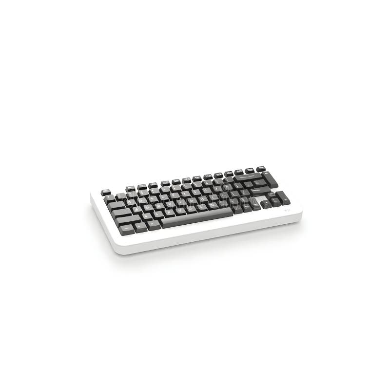 A Modern White and Black Computer Keyboard Placed on a White Background ...