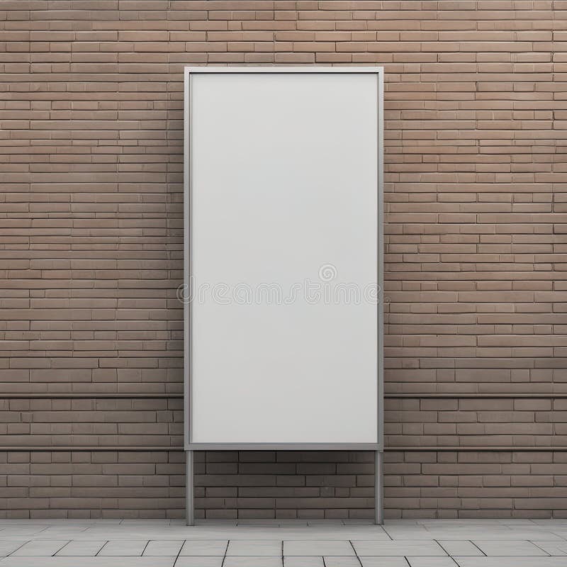 Modern White Blank Poster on the Wall of a Large Modern White Brick ...