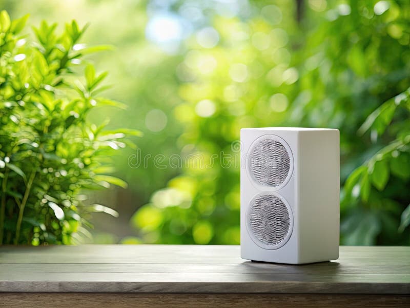 Modern White Bluetooth Speaker on a Ledge Minimalist Design for a ...