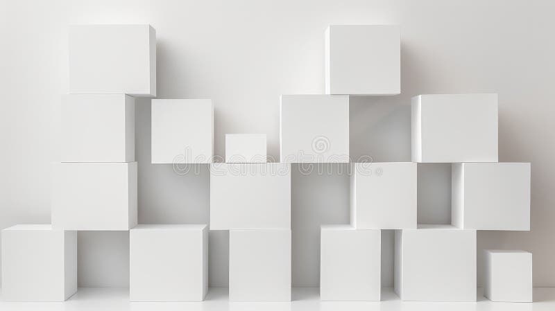 Modern white boxes stock illustration. Illustration of refined - 372391110