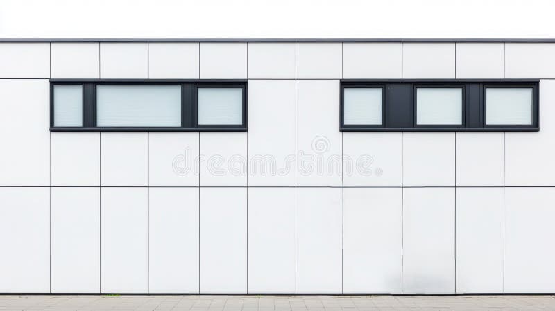 Modern White Building Exterior Minimalist Design Architectural Windows ...
