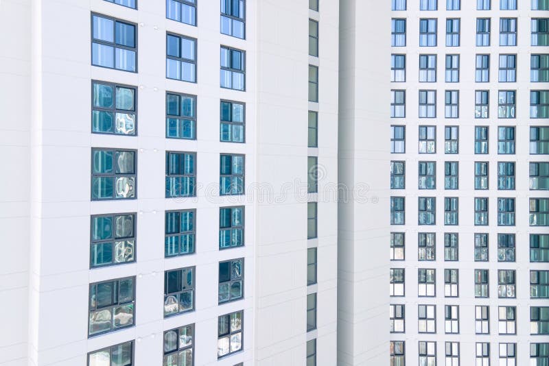 Modern White Building of Residential Complex, Urban Geometry. Stock ...