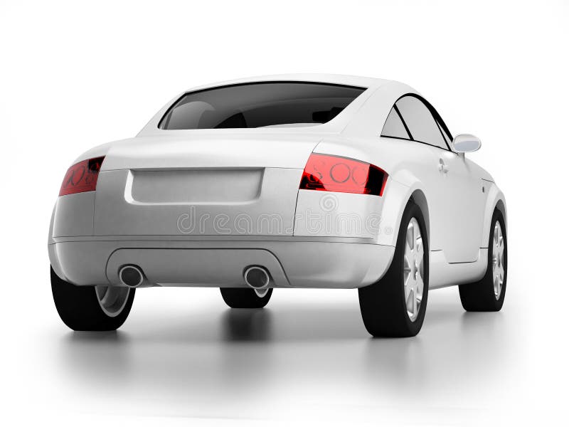 Hatchback Silver Car Back View Stock Illustration - Illustration of ...