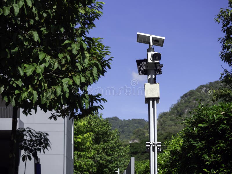 Modern White CCTV Camera Electronic Security System with Solar Light ...