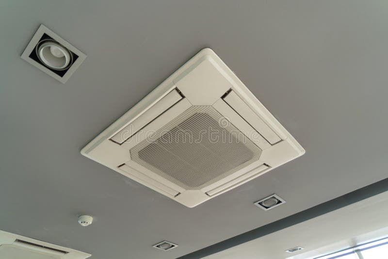 Modern White Ceiling Mounted Cassette Type Air Conditioner in Office ...