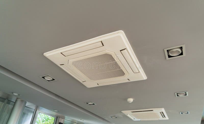 Modern White Ceiling Mounted Cassette Type Air Conditioner in Office ...