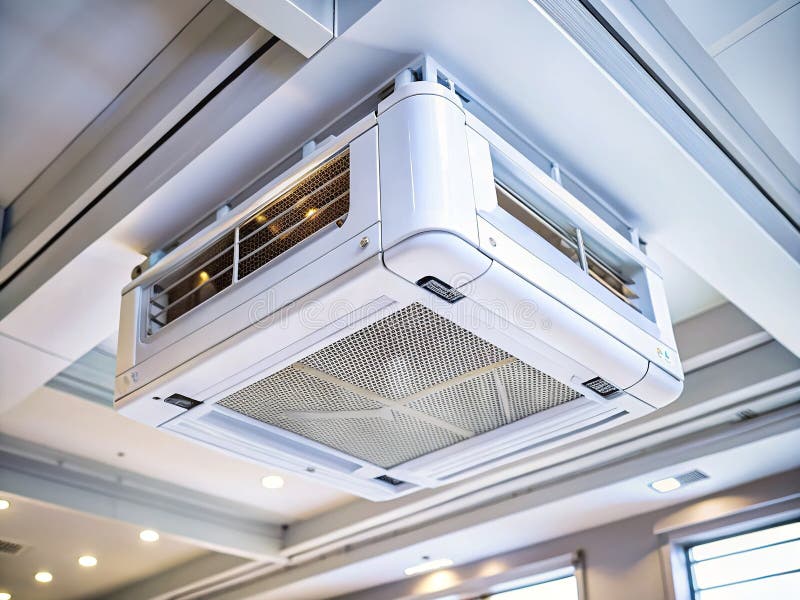 Modern White CeilingMounted Air Conditioner a Clean Efficient Cooling ...