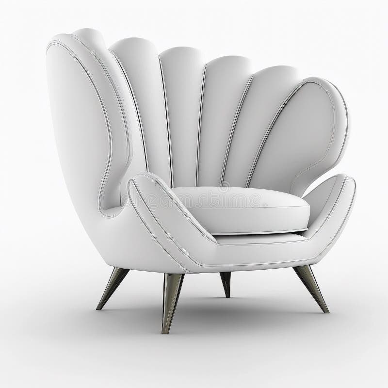 Modern White Leather Chair Isolated Stock Illustration - Illustration ...