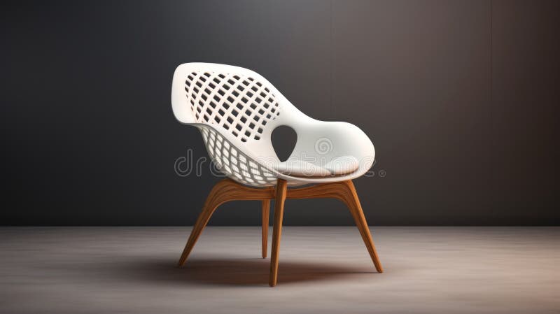 Modern White Chair: Post-war French Design with 3d Rendered Uhd Image ...