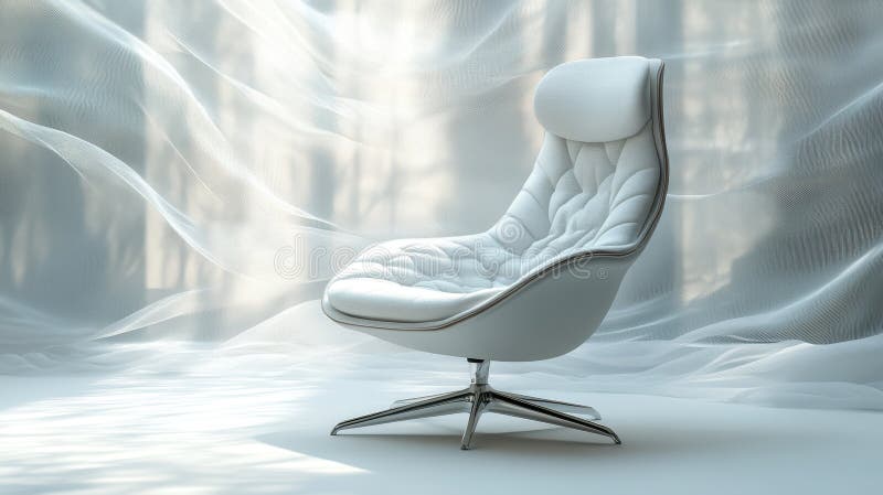 Modern White Chair with Quilted Design Placed in a Serene, Light-filled ...