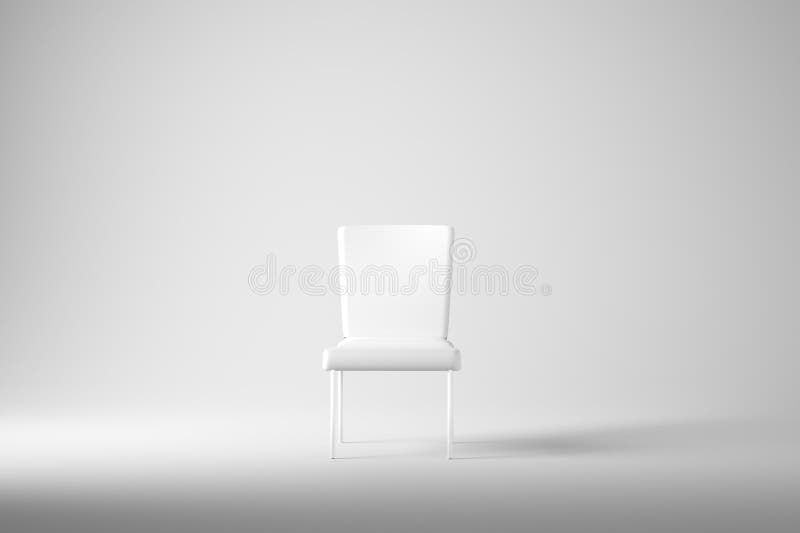 Modern White Chair Standing in Interior Empty White Room with Copy ...