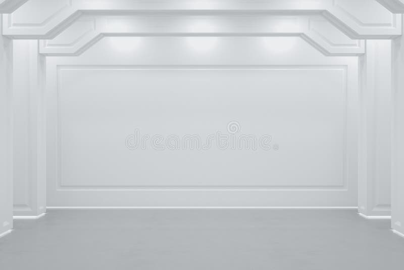 Modern White Classical Interior with Copyspace on Wall Stock ...