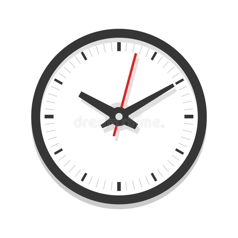 Modern White Clock Icon, Single Isolated Vector Illustration Stock ...