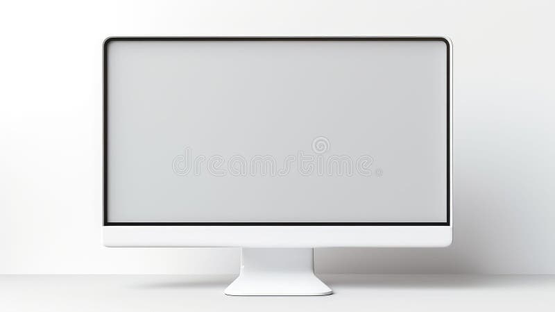 Modern White Computer Screen Stock Illustration - Illustration of ...