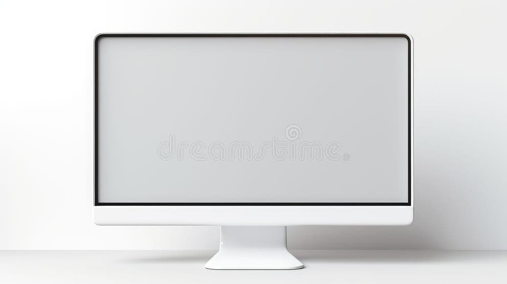 Modern White Computer Screen Stock Illustration - Illustration of ...