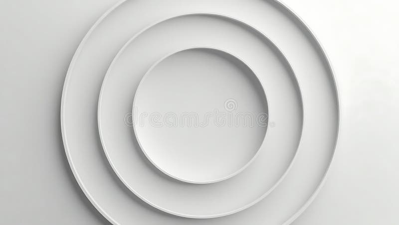 Modern White Concentric Circles: Layered Rings with Soft Shadows for ...