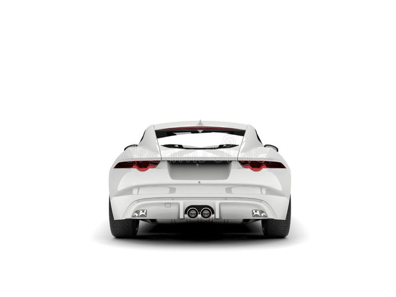Modern White Concept Sports Car - Back View Stock Illustration ...