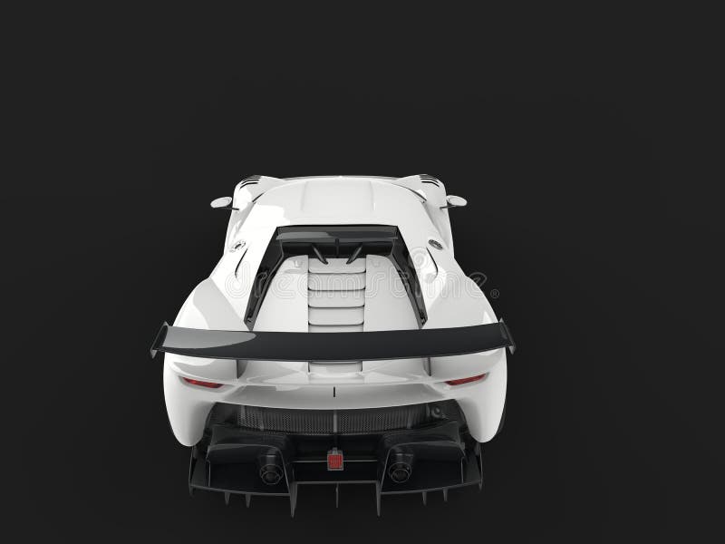 Modern White Concept Supercar with Black Rear Wing Stock Illustration ...