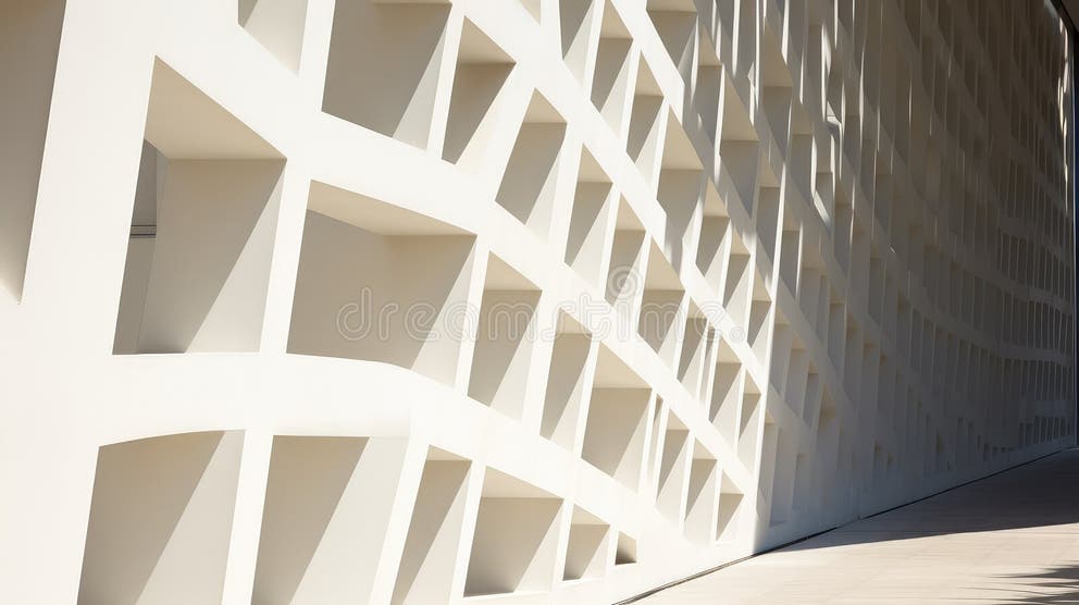 Modern white concrete wall stock illustration. Illustration of details ...