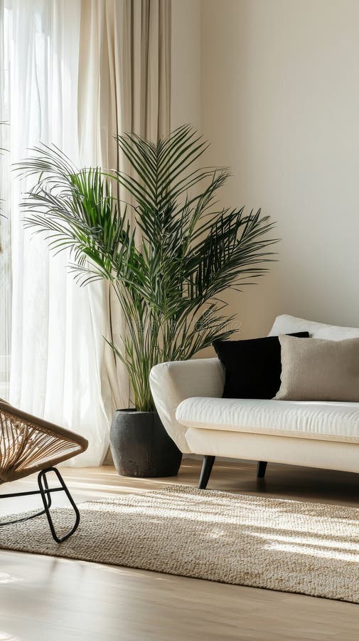 Modern White Couch with Clean Lines in a Contemporary Living Room ...