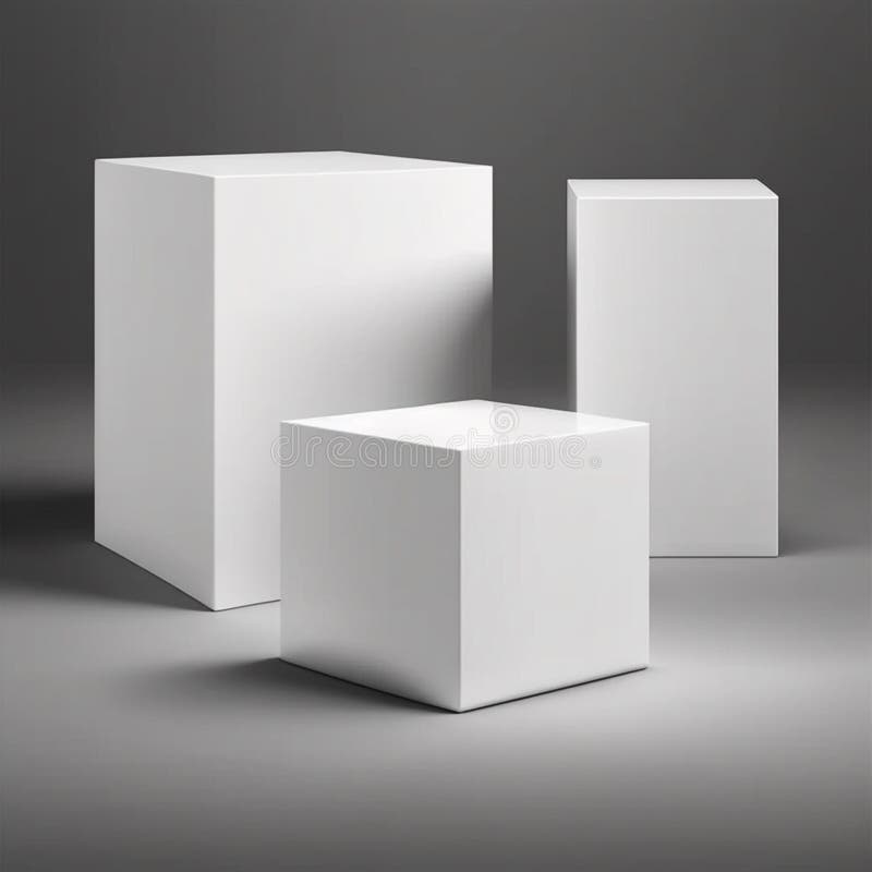 Modern White Cube Podium Stage Isolated, Generative AI Stock ...