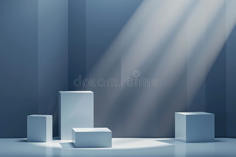 Modern White Cubes Room Interior Design, Perfect for Architectural ...