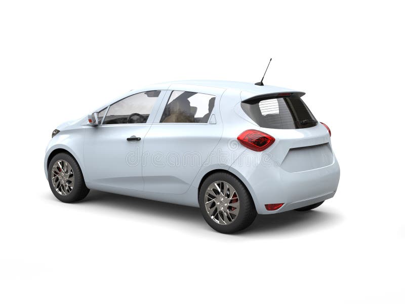 Modern White Electric Car - Back Side View Stock Illustration ...