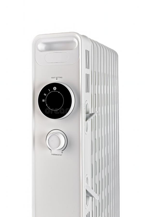 Modern White Electric Convector, Controls, 45 Degree View Stock Image ...