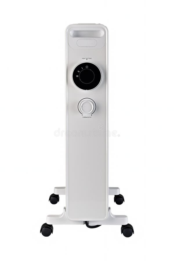Modern White Electric Convector, Side View, Controls Stock Photo ...