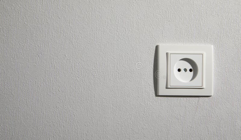Modern White Electric Socket on a Wall Stock Photo - Image of white ...