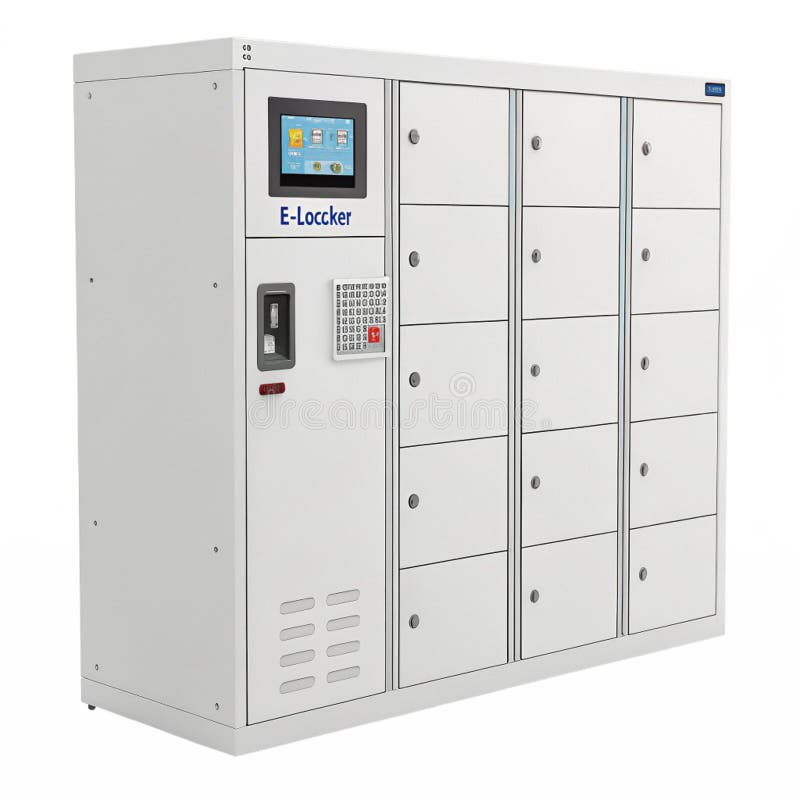 Electronic Locker System with Digital Interface Stock Illustration ...