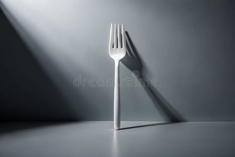 Modern White Fork Awaits Culinary Delights a Sleek Utensil Ready for ...