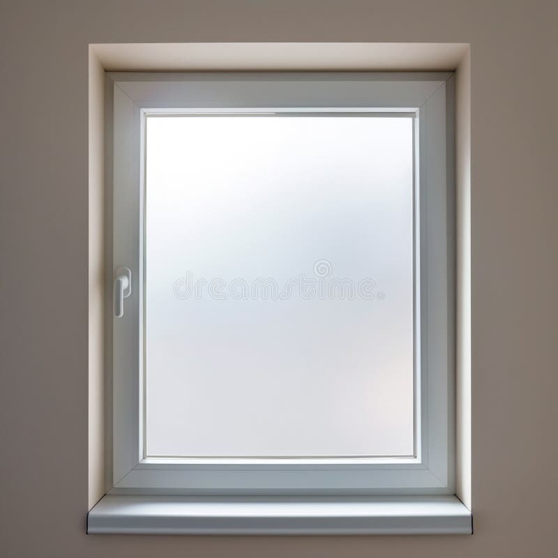 Modern White-framed Window with Frosted Glass. Simple and Clean ...
