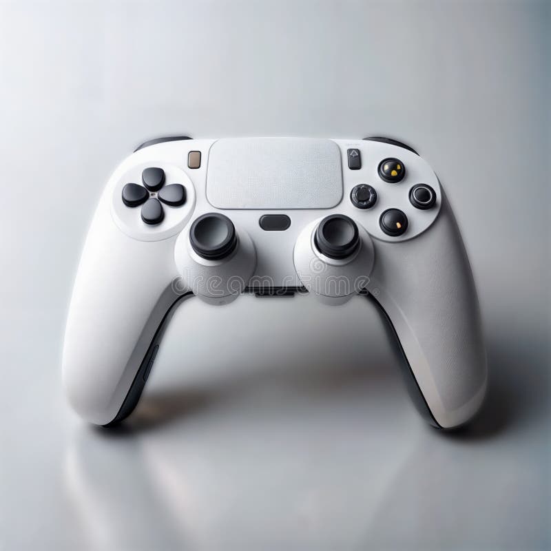 Modern White Gaming Controller on a Gray Background Stock Photo - Image ...