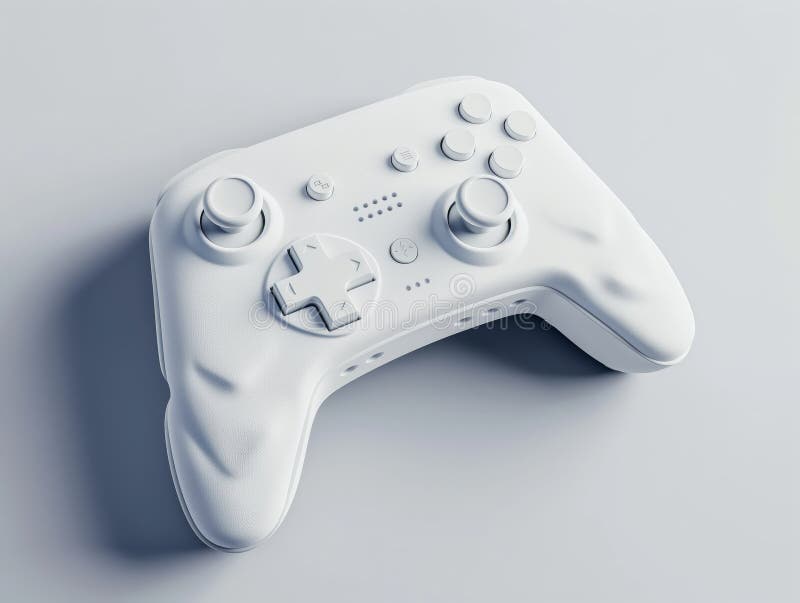 Modern White Gaming Controller on a Plain Background Stock Photo ...