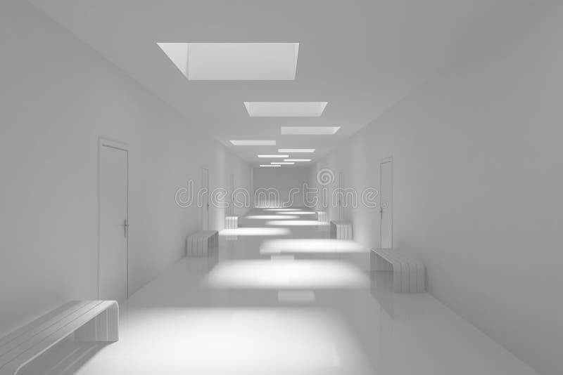 Modern white hall stock illustration. Illustration of brightly - 19491836