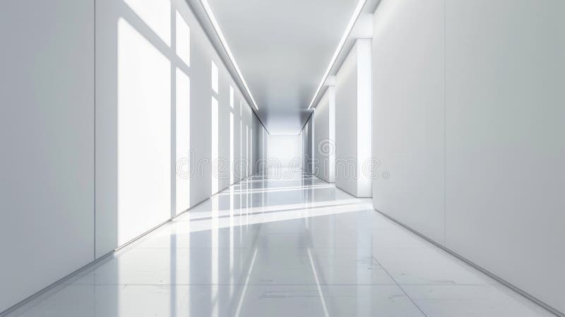 Modern White Hallway Interior Design, Suitable for Architecture and ...