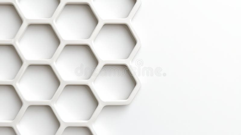Modern White Hexagon Pattern on Clean Background for Design and Texture ...