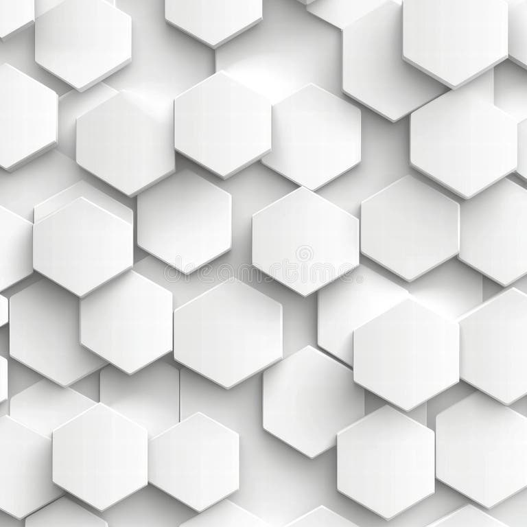 Modern White Hexagonal Pattern with Depth and Texture, Ideal for ...