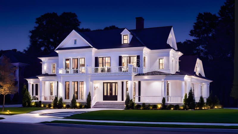 Modern White House Design. Generative AI Stock Image - Image of ...