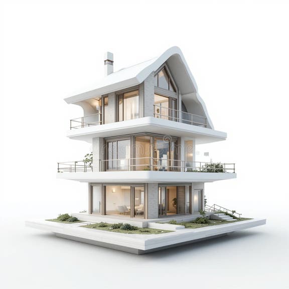 Modern White House with a Sleek, Angular Design and Extensive Glass ...