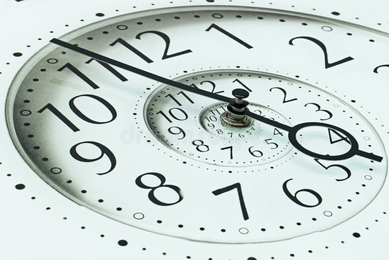 Modern White Infinity Time Spiral Clock. Infinite Time Concept Stock ...
