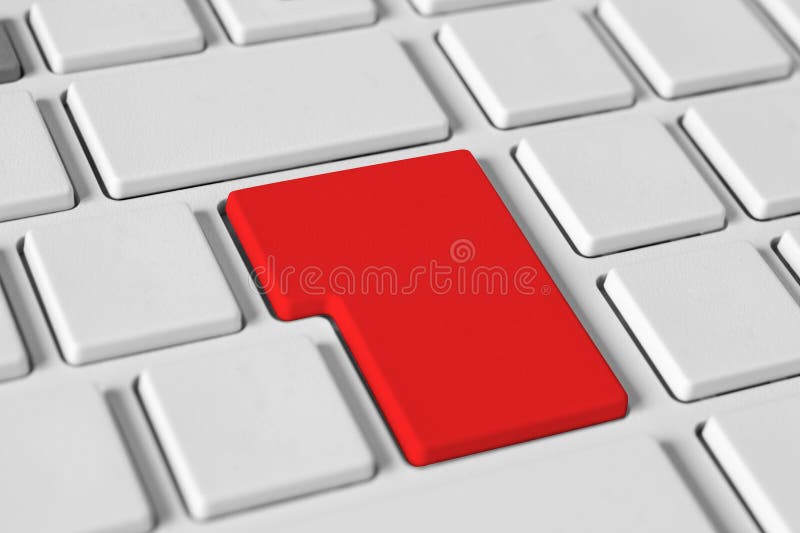 Modern White Keyboard with Blank Red Key To Enter Text or Logo. Concept ...